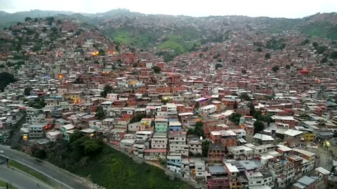 Aerial view of famous slums of Caracas, ... | Stock Video | Pond5