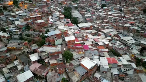 Aerial view of famous slums of Caracas, ... | Stock Video | Pond5