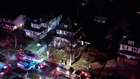 Aerial View of Fire Apparatus on Scene | Stock Video | Pond5