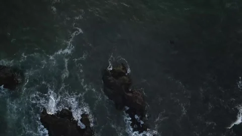 Aerial view flyover of white waves and m... | Stock Video | Pond5