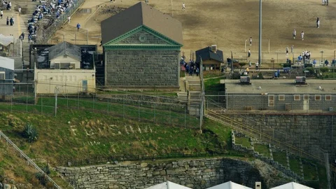 Aerial view Folsom Prison jailed prisone... | Stock Video | Pond5