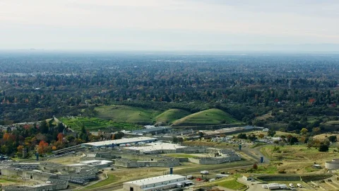 Aerial view Folsom Prison jailed prisone... | Stock Video | Pond5