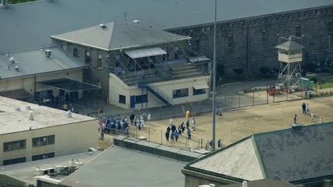 Aerial view Folsom Prison jailed prisone... | Stock Video | Pond5