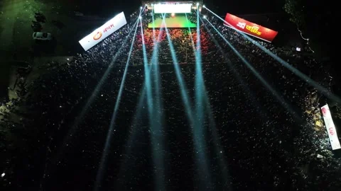 Aerial view of football fans watching fo... | Stock Video | Pond5