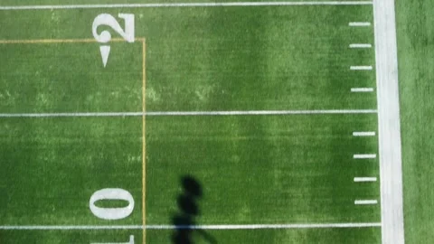Aerial view of football field yard marke... | Stock Video | Pond5
