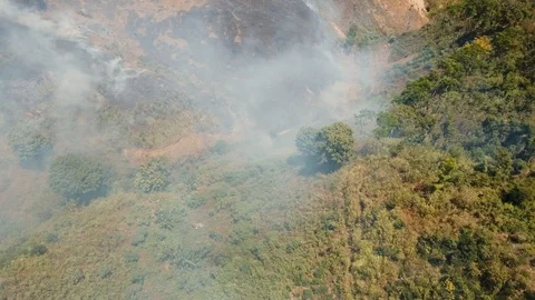 Aerial view Forest fire. Jawa island, In... | Stock Video | Pond5