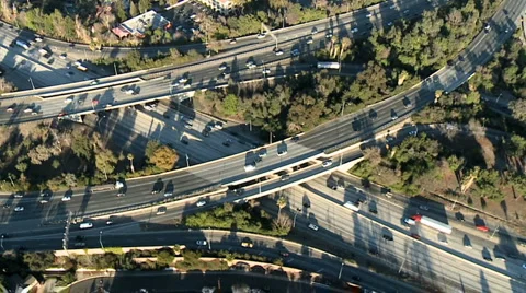 Freeway Aerial Stock Footage ~ Royalty Free Stock Videos | Pond5