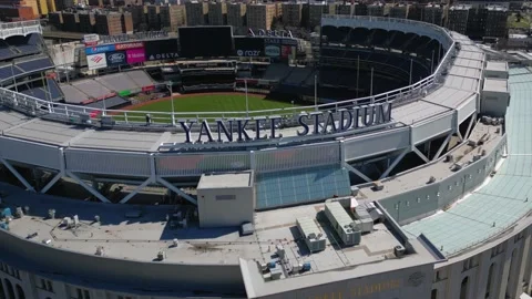 An aerial view of the front of Yankee St... | Stock Video | Pond5