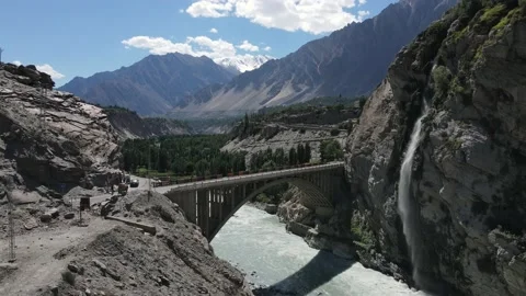 Aerial View of Ganesh Bridge and Waterfa... | Stock Video | Pond5