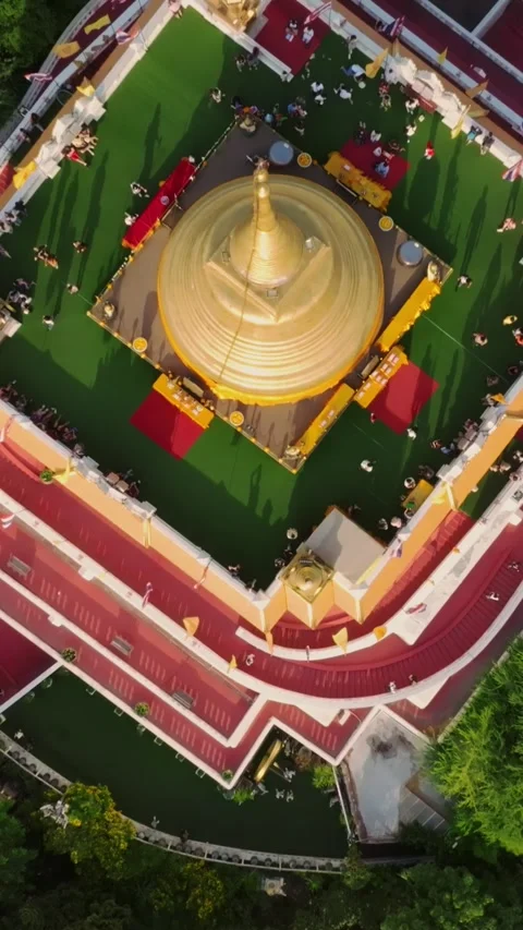 An aerial view of the Golden Mount stand... | Stock Video | Pond5