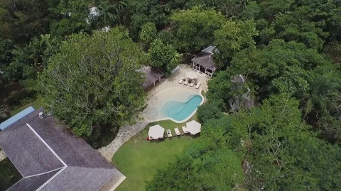 Aerial view of goldeneye resort, locatio... | Stock Video | Pond5