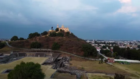 aerial view of the great pyramid of chol... | Stock Video | Pond5
