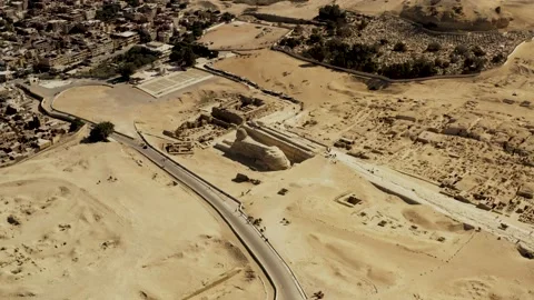 Aerial view of the great Sphinx, Giza Py... | Stock Video | Pond5