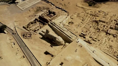 Aerial view of the great Sphinx, Giza Py... | Stock Video | Pond5
