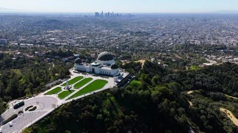 Aerial View of Griffith Observatory and ... | Stock Video | Pond5