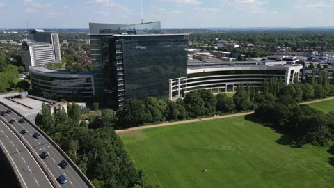 Aerial view of GSK House, GlaxoSmithKlin... | Stock Video | Pond5