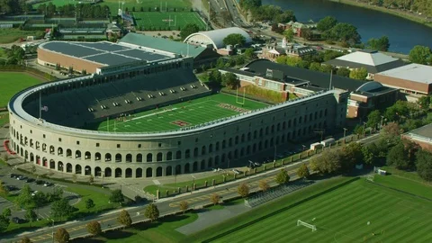 Aerial view of Harvard University histor... | Stock Video | Pond5