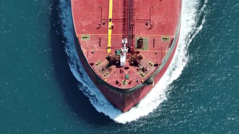 Aerial view of a heavy loaded container ... | Stock Video | Pond5