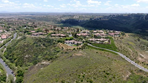 Aerial view of high class neighborhood w... | Stock Video | Pond5