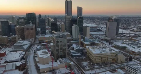 Aerial view of high towers in Edmonton, ... | Stock Video | Pond5
