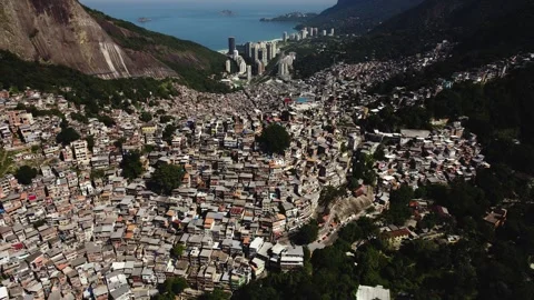 Aerial view of hills full of ghetto hous... | Stock Video | Pond5