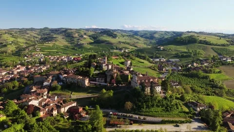 Aerial view of historic Neive village ro... | Stock Video | Pond5