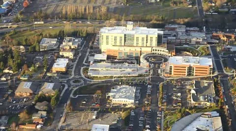 Aerial View of Hospital Complex on Sunny... | Stock Video | Pond5