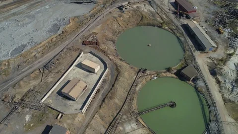 Aerial view of a huge steel mill complex | Stock Video | Pond5