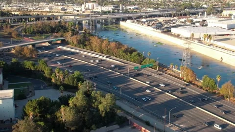 Aerial View of I-5 Freeway, Los Angeles ... | Stock Video | Pond5