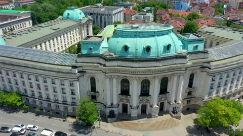Aerial view of Iconic building of Sofia ... | Stock Video | Pond5
