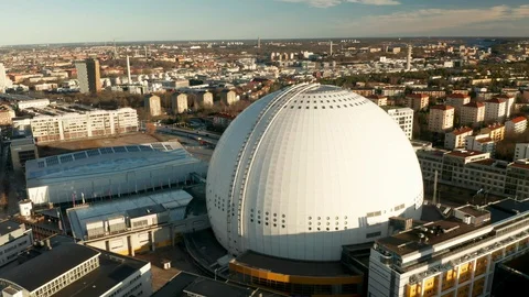 Aerial view of the iconic entertainment ... | Stock Video | Pond5