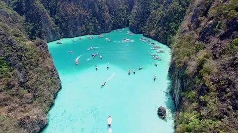 Aerial view of iconic tropical turquoise... | Stock Video | Pond5