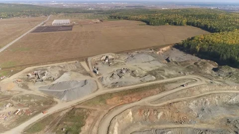 Aerial view of Industrial site with conv... | Stock Video | Pond5