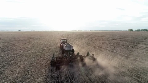 Aerial view of industry farm land work o... | Stock Video | Pond5