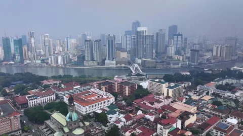 Aerial View Of The Intramuros Area In Ma... | Stock Video | Pond5
