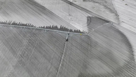 Aerial view of irrigation system waterin... | Stock Video | Pond5