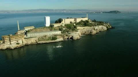 Aerial view of the Island of Alcatraz, U... | Stock Video | Pond5