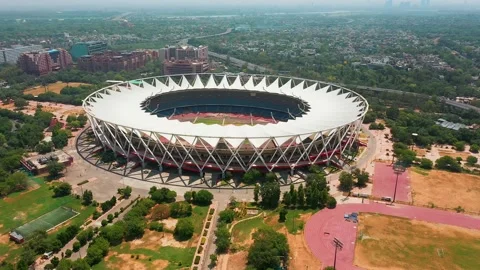 Aerial view of Jawaharlal Nehru Stadium ... | Stock Video | Pond5