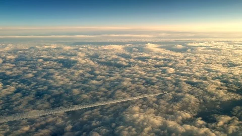 Aerial view of jet airplane flying high ... | Stock Video | Pond5