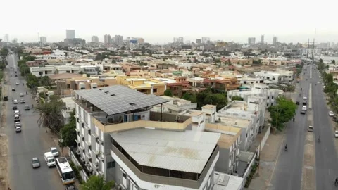 Aerial View Of Karachi Rooftop Skyline W... | Stock Video | Pond5
