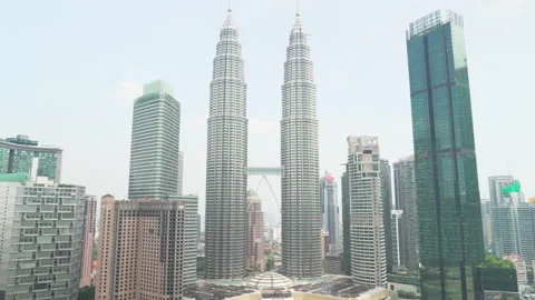 Aerial view of the KLCC Park and Petrona... | Stock Video | Pond5