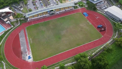 An aerial view of a Kompleks Sukan MBSP ... | Stock Video | Pond5