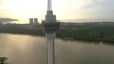 Aerial view of Kuantan 188 tower and bac... | Stock Video | Pond5