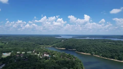 Aerial view of Lake Monroe on a bright s... | Stock Video | Pond5