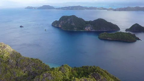 Aerial View of Limestone Islands and Lag... | Stock Video | Pond5