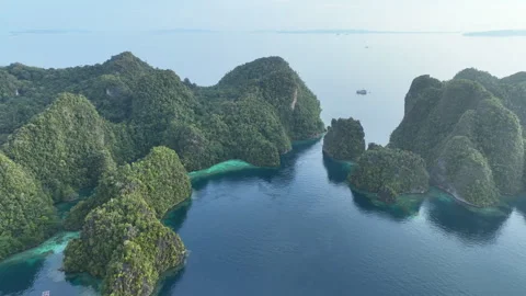 Aerial View of Limestone Islands and Bea... | Stock Video | Pond5