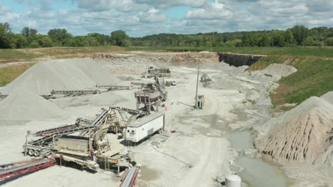 Aerial View of Limestone Sand Quarry wit... | Stock Video | Pond5