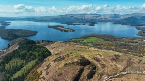 Aerial View of Loch Lomond From Conic Hi... | Stock Video | Pond5