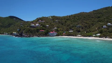Aerial view of long bay, Tortola, Britis... | Stock Video | Pond5