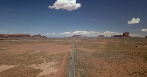 Aerial view of long straight road and ca... | Stock Video | Pond5